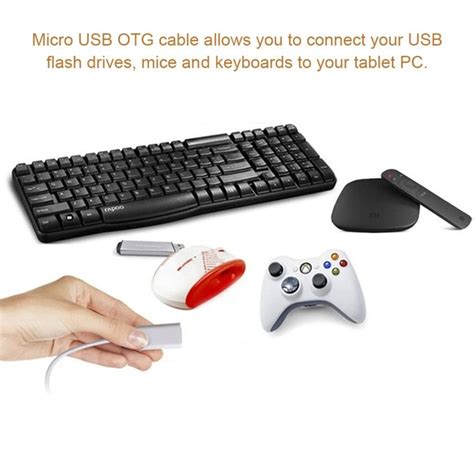 Micro Usb Male To Usb Adapter Connector Otg Cable Black White Android Barksdale
