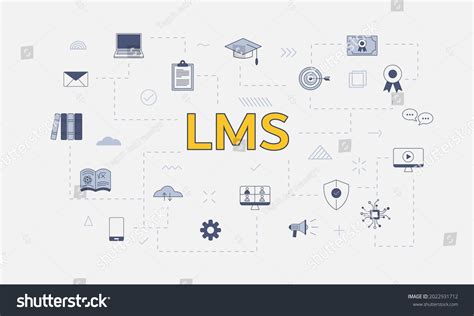 Lms Learning Management System Concept Icon Stock Vector Royalty Free Shutterstock