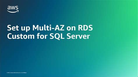 Video Learn How To Set Up Multi Az With Amazon Rds Custom For Sql Server And How It Works Under