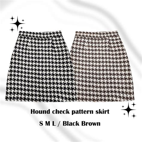 [고퀄 핏보장] 여친룩 뽀송 도톰 트위드 하운드체크 패턴 하이웨스트 스커트 S~l H라인스커트 체크스커트 하운드체크스커트 제비스커트 치마 트위드스커트 데일리