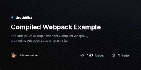 Compiled Webpack Example Stackblitz