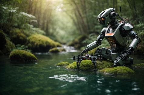 Premium Ai Image Artificial Intelligence Robot Technology With Nature