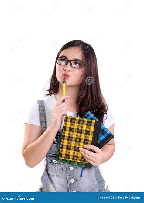 Imagination Of Cute Nerd Isolated Stock Photo Image Of Asian Future