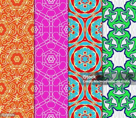 완벽 한 꽃 패턴의 집합입니다 아트 데코 기하학적 배경입니다 현대 그래픽 디자인입니다 벡터 일러스트 레이 션 0명에 대한 스톡