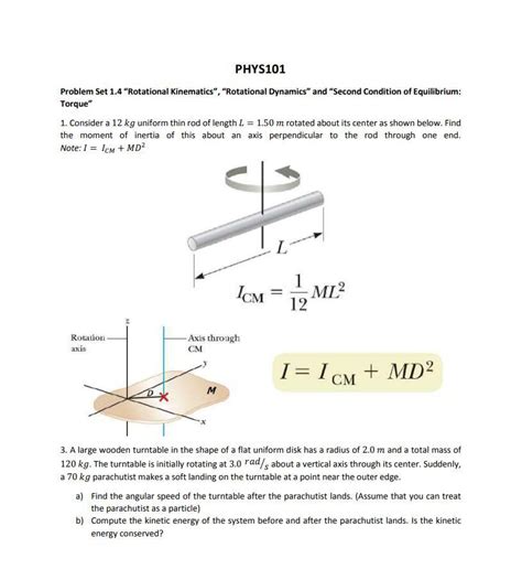 Solved PHYS101 Problem Set 1 4 Rotational Kinematics Chegg Com
