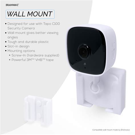 Wall Mount For Tp Link Tapo C100 Security Camera Brainwavz Audio