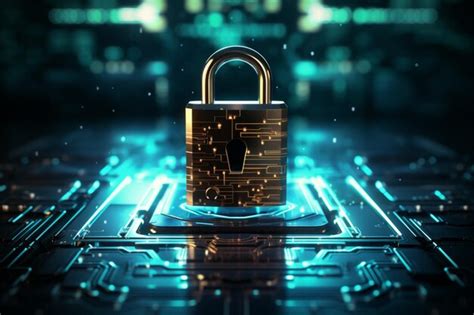 Premium Ai Image A Digital Screen Featuring A Lock Symbolizing Cybersecurity And Protection