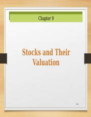 Understanding Stock Valuation Methods And Models Course Hero