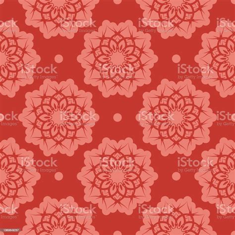 장식과 레드 크리스마스 원활한 패턴 커버 패브릭 엽서 및 인쇄에 적합합니다 기퓌르 레이스에 대한 스톡 벡터 아트 및 기타 이미지 기퓌르 레이스 꽃 식물 배경 주제