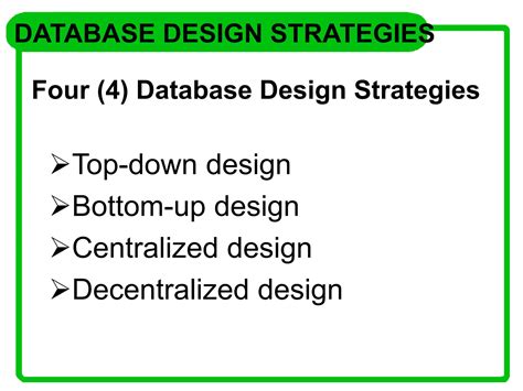 Database Design Strategies Vhgghghhhhhhhhh Ppt