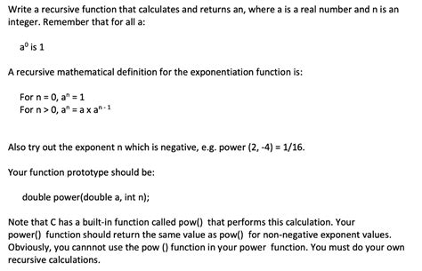 Solved Write A Recursive Function That Calculates And