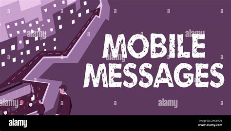 Conceptual Display Mobile Messages Word For The Act Of Composing And Sending Electronic