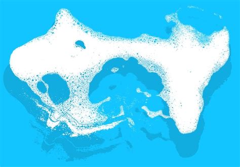 Premium Vector Soap Foam Outlines In Grunge Overlay On Water Background Hygiene And