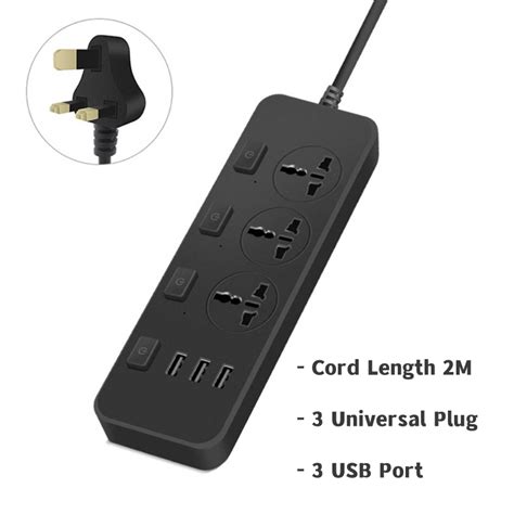 Usb Port Uk Universal Power Strip Meter Extension Plug Power Socket Electric Sockets