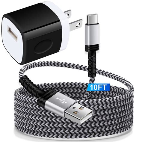 Usb Charger Block Fivebox A Usb Wall Charger Block With Pc Nylon Android Type C Charger Cable