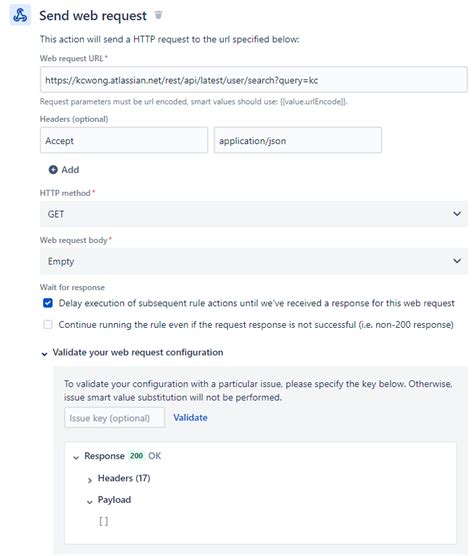 Unable To Get Response Payload In Automation Jira Cloud The