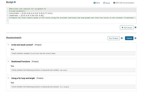 Script Save C Reset Matlab Documentation 1 Provided