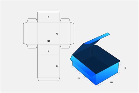 Схема картонной коробки