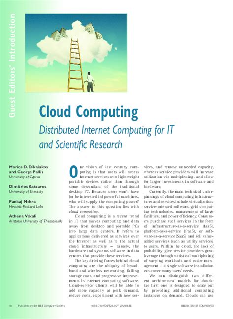 Pdf Cloud Computing Distributed Internet Computing For It And Scientific Research