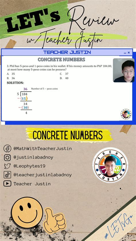 Lets Review Concrete Numbers [example 3] Mathematics Review Good Day Everyone Lets