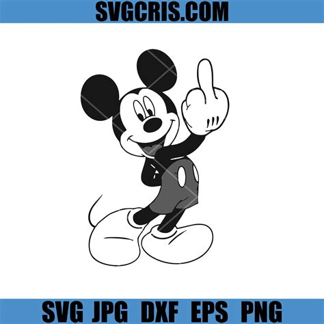 Mickey Mouse Rude Gesture Svg Bold Cartoon Attitude Design Svg Svgcris