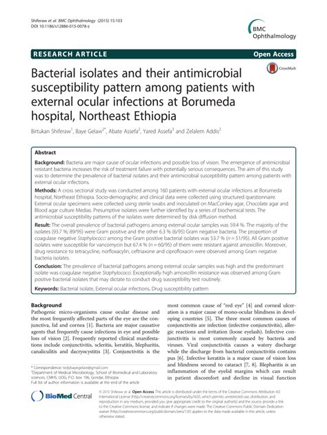 Pdf Bacterial Isolates And Their Antimicrobial Susceptibility Pattern