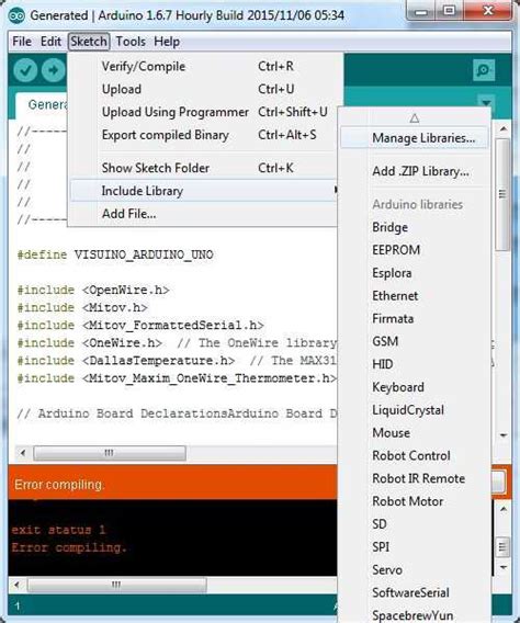 arduino nano con ds1820 ds18s20 maxim un termómetro sensor módulo paso 6 si no se instala