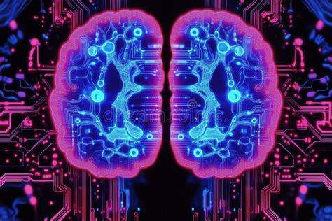 Neon Brain Circuitry Design Stock Illustration Illustration Of