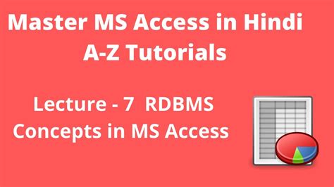 Rdbms Concepts In Ms Access Lecture 7 Access Tutorials Ms Access Basic To Advanced Youtube