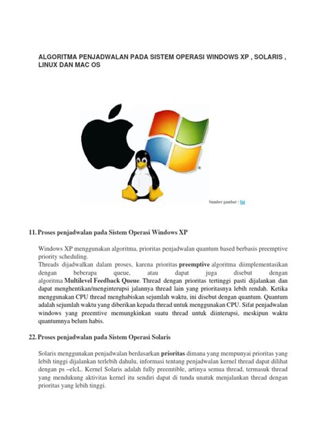 Algoritma Penjadwalan Pada Sistem Operasi Windows Xp Pdf