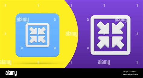 Four Diagonal Arrows Pointing Into Center Simple 3d Icon Button Set