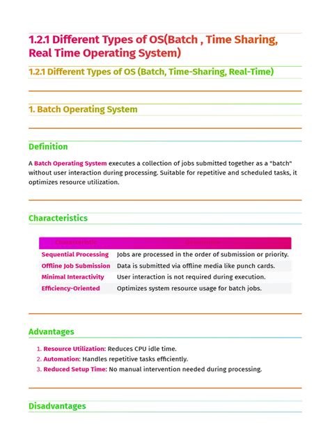 121 Different Types Of Os Batch Time Sharing Real Time Operating System Pdf Operating