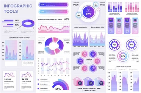 Infographic Visualization Ui Elements Kit Vector Image