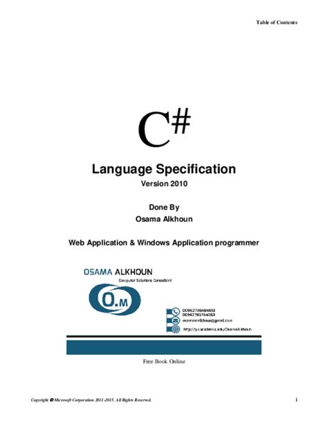 Pdf Csharp Language Specification