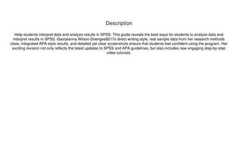 Ppt Download Spss For Research Methods A Basic Guide Second Edition
