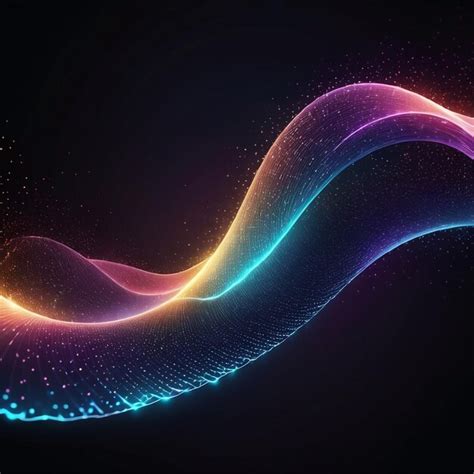 Particle Background With Wave Illustration Premium Ai Generated Image