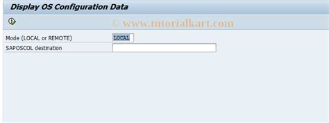OS SAP Tcode Operating System Configuration