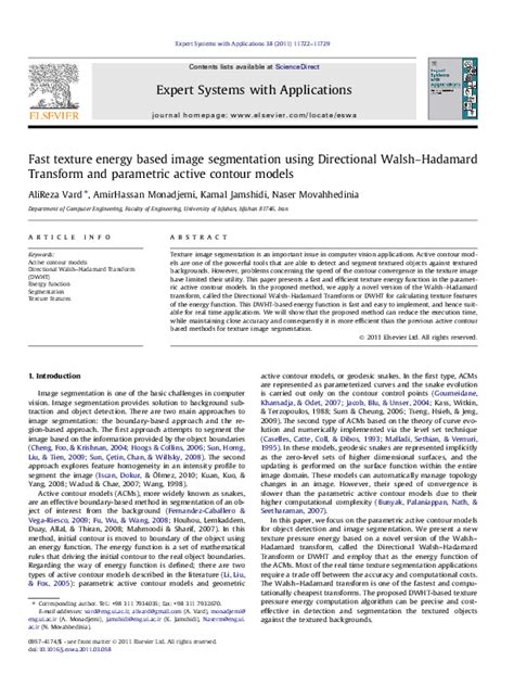 Pdf Fast Texture Energy Based Image Segmentation Using Directional Walshhadamard Transform