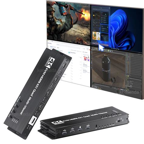 Port HDMI Quad Multi Viewer With KVM Switch X HDMI KVM Multiviewer Seamless Switch Support