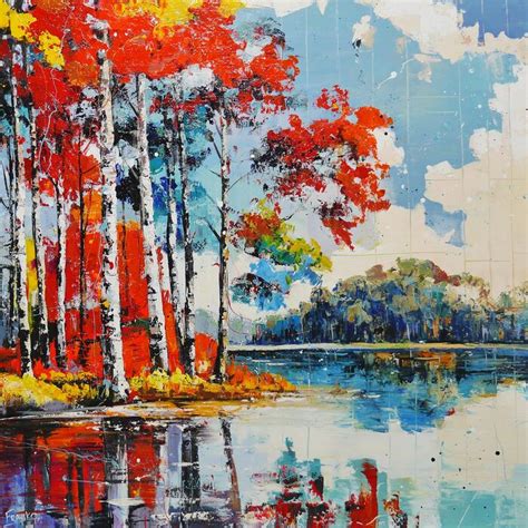 Forestry Oak Floating Frame Ready To Hang Australian Landscape Abstract