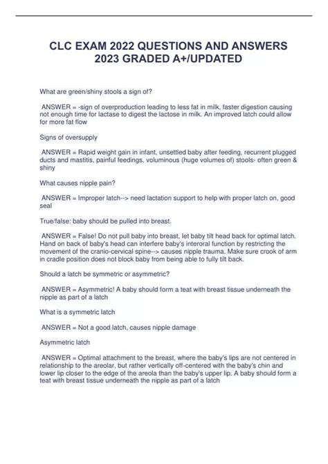 CLC EXAM QUESTIONS AND ANSWERS GRADED A UPDATED CLC Stuvia US