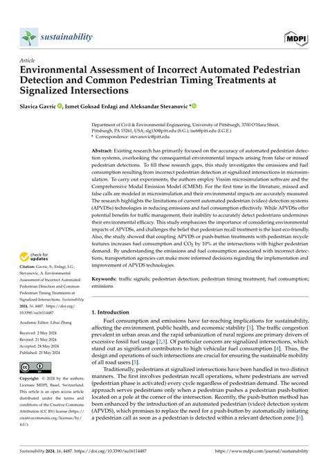 Pdf Environmental Assessment Of Incorrect Automated Pedestrian Detection And Common Pedestrian