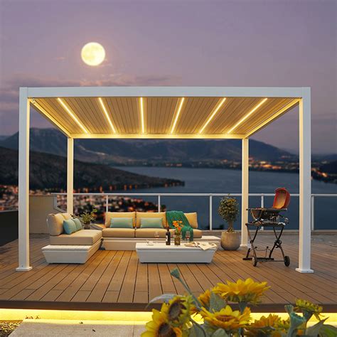 Customizable Modern Outdoor Retractable Louvered Gazebo Patio Cover