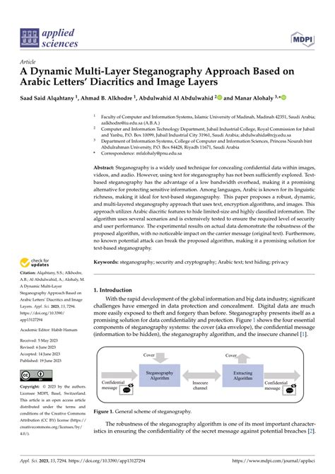 Pdf A Dynamic Multi Layer Steganography Approach Based On Arabic