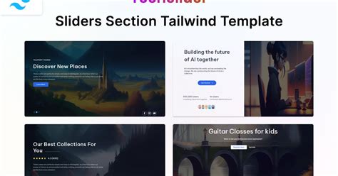 techslider hero slider section tailwind template site templates landing page templates ft