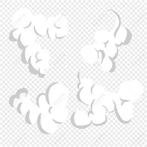 만화 일러스트 스타일 자연 시력 흰색 구름 연기폭발더부룩하다 Png 일러스트 무료 다운로드 Lovepik