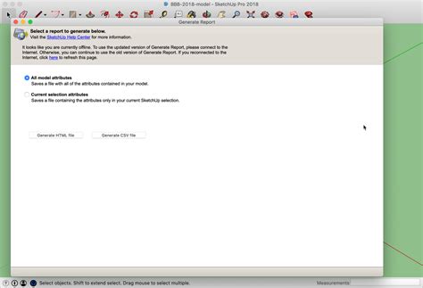 Generate Report Currently Offline Error Pro SketchUp Community