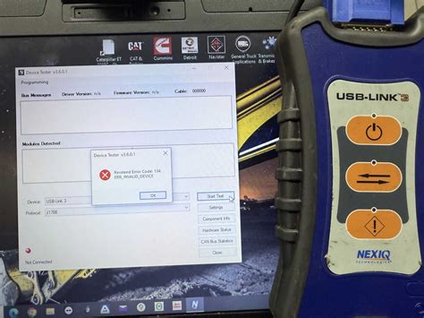 Nexiq 3 Usb Link “received Error Code 134 Errinvaliddevice” Obdii