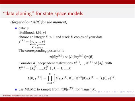 Abc With Data Cloning For Mle In State Space Models Ppt Free Download