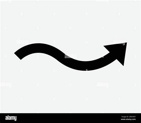 Wave Arrow Right Up Icon Point Pointer Wavy Curvy Curvy Bend Curly Path